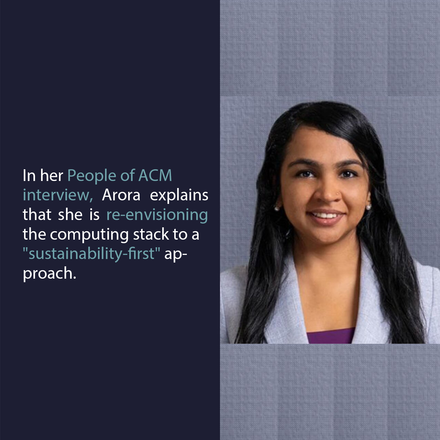 Prof. Nivedita Arora Featured as People of ACM – VAK Embodied System Lab